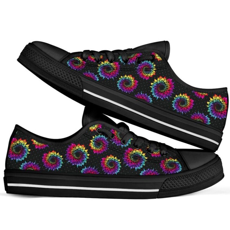 Colorful Flowers Shoes for Mens, Womens Tennis Custom Shoes, Custom Low ...