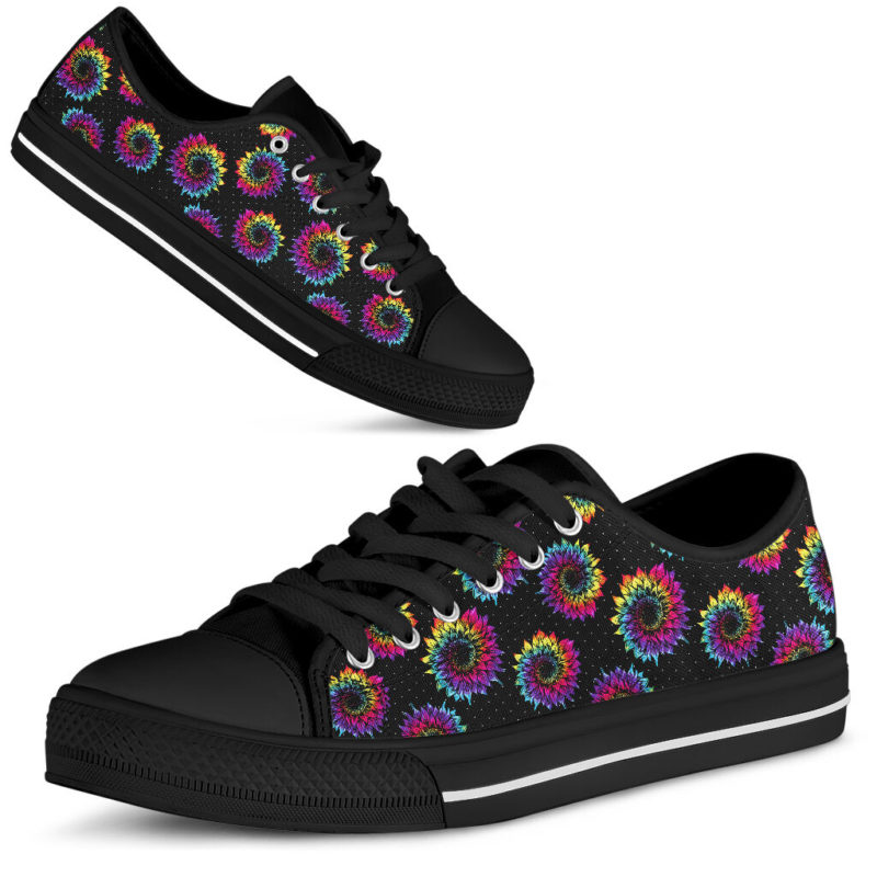 Colorful Flowers Shoes for Mens, Womens Tennis Custom Shoes, Custom Low ...